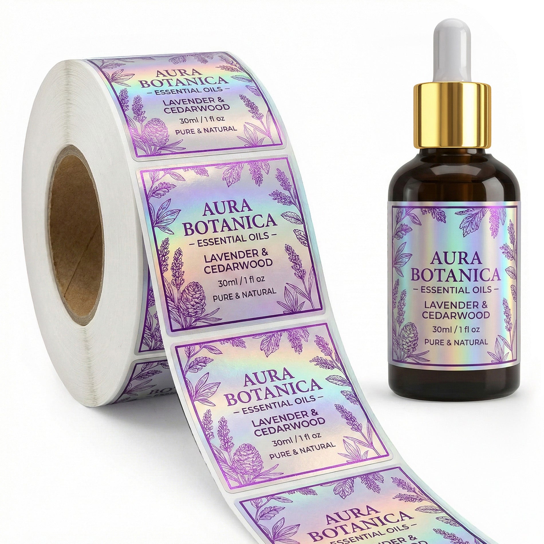 Affordable Holographic Roll Labels | Custom Rainbow Labels – Unik Portrait